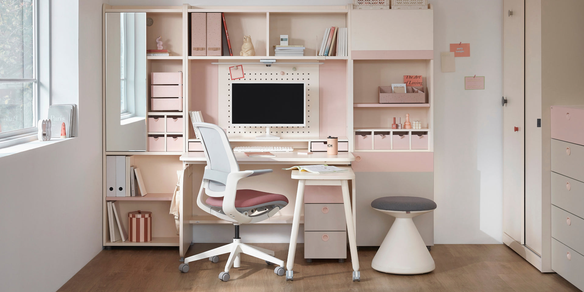 Linki Plus 1200型 4層螢幕架側板型書桌組 (含LED)